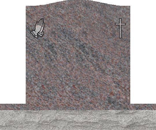 Individual Upright Headstones - Rose with Oval Border