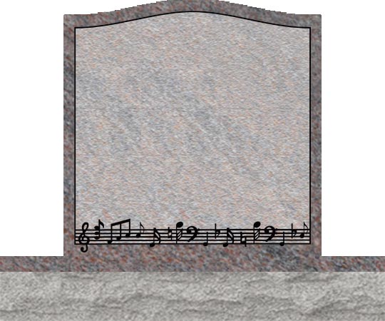 Individual Upright Headstones - Musical Notes