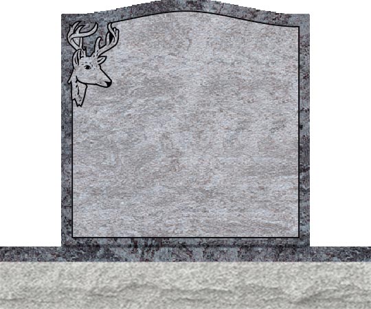 Individual Upright Headstones - Deer Head