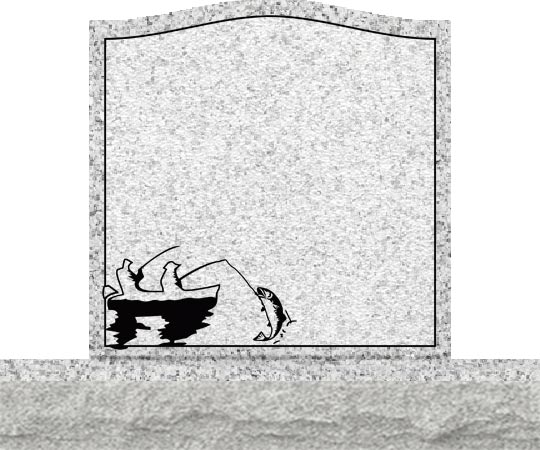 Individual Upright Headstones - Fishing in a boat