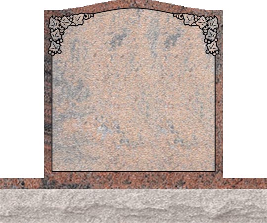 Individual Upright Headstones - Grape Leaves