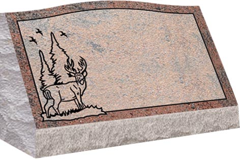 Individual Slant Markers - Deer with Pine Tree